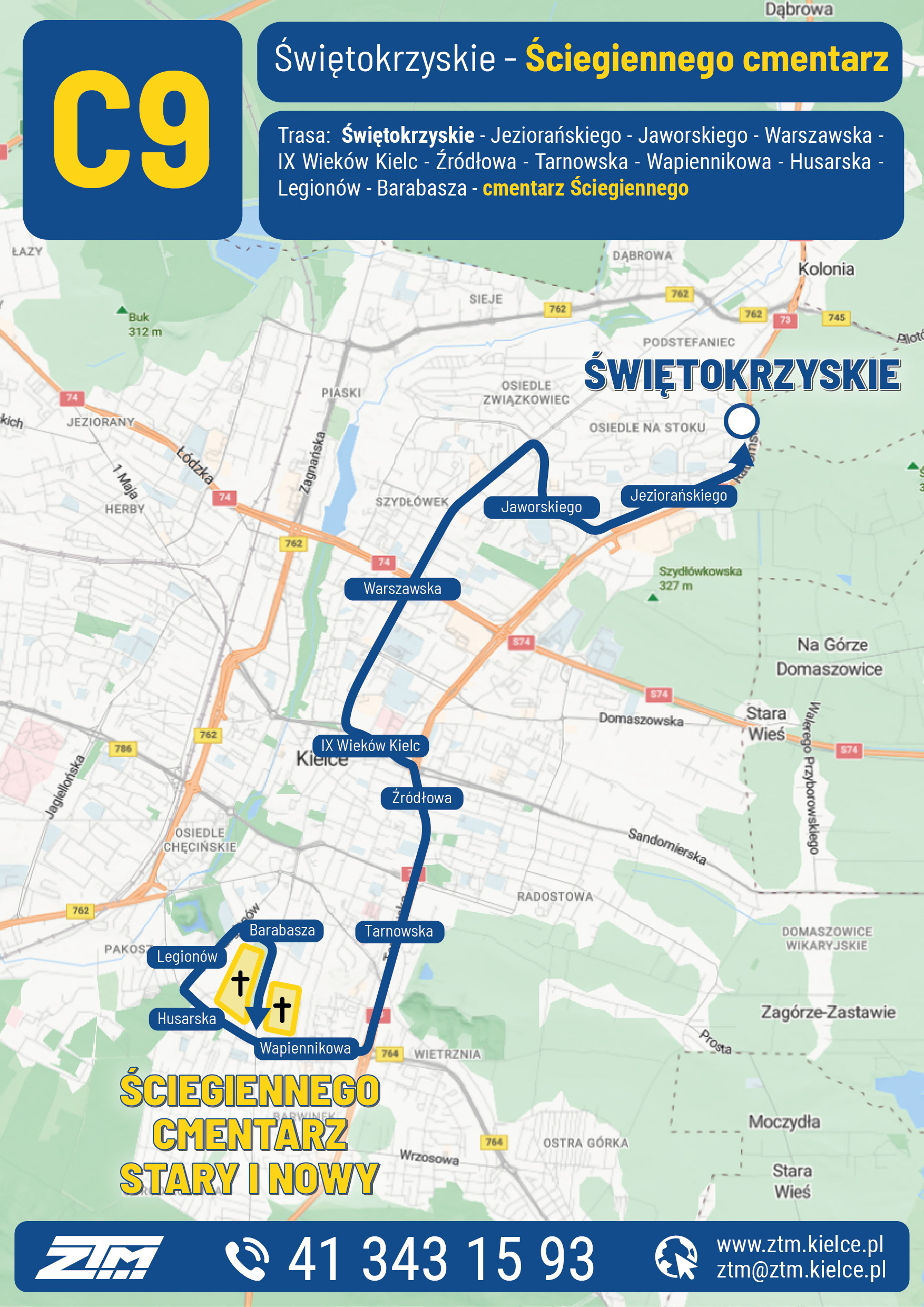 ZTM Kielce - Komunikacja miejska - Wszystkich Świętych 2024